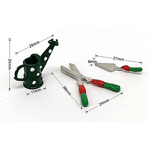 6 Pcs 1:12 Miniature Dollhouse Garden Tools Miniature Shovels Watering Can Mini Doll House Working Accessories [FDXGYH]