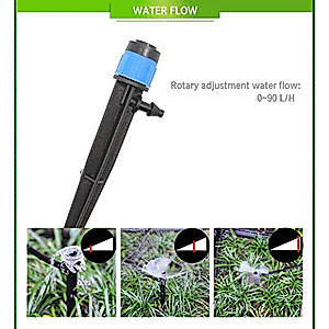 Lxcom Lighting Irrigation Drippers Drip Emitters Micro Spray Adjustable 360 Degree Full Circle Pattern Water Flow Irrigation Drippers Micro Bubbler Sprinkler Drip System Parts Drip Irrigation, 50 Pack