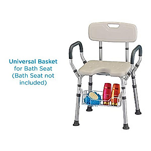 Nova Shower Chair Basket Accessory, Shampoo & Soap Holder for Shower & Bath Chair, Basket Caddy for Bath & Shower Chair, Universal Fit