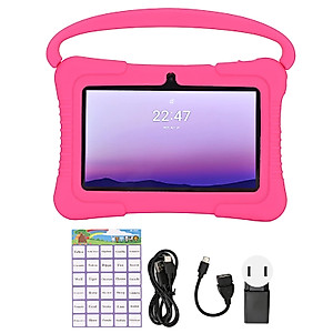 HD Tablet, Controlled Dual Camera 3D Design 2GB 32GB 110-240V 7 Inch Kids Tablet for Android 10 with Protective Cover for Entertainment (US Plug)