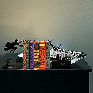 NEFSO Decorative Bookends for Bookshelf, Black Magic Book Stopper, Unique Gifts for Family Friends Kids, Study Room Home Office Décor (NEFSO220723-1)