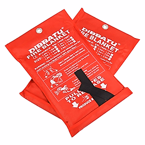 DIBBATU Fire Blanket for Home and Kitchen, Fire Blankets Emergency for Home, Emergency Fire Retardant Blankets for House, Fireproof Blanket Welding Blanket for Kitchen,Fireplace, Grill, BBQ…