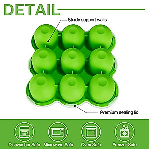 4 Pack Baby Food Storage Containers 9 Cup Silicone Baby Food Freezer Tray with Lid Stackable Reusable Freezer Storage Tray for Ice Breast Milk Homemade Baby Food Vegetable Fruit Puree