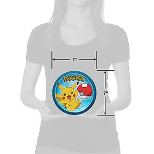Vibrant Multicolor Pokemon Round Plates - 7" (Pack of 8) - Fun, Durable Design - Perfect for Kids' Parties and Celebrations
