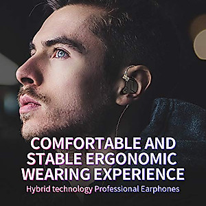erjigo KZ ZSN Pro Dynamic Hybrid Dual Driver in Ear Earphones Detachable Tangle-Free Cable Musicians in-Ear Earbuds Headphones (Gray Without Mic)