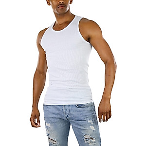 ToBeInStyle Men's Single A-Shirt Tank Top Undershirt- White - S