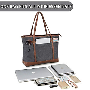 RAVUO Laptop Tote Bag, Water Resistant Lightweight Women's 15.6 Inch Laptop Work & Teacher Shoulder Bag with Padded Compartment