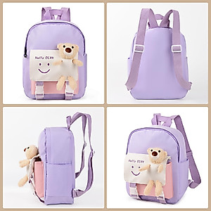 LMDO Kindergartens, Cute Mini of Preschool Kids Backpack With Detachable Animal Of Bunny And Bear For Girls