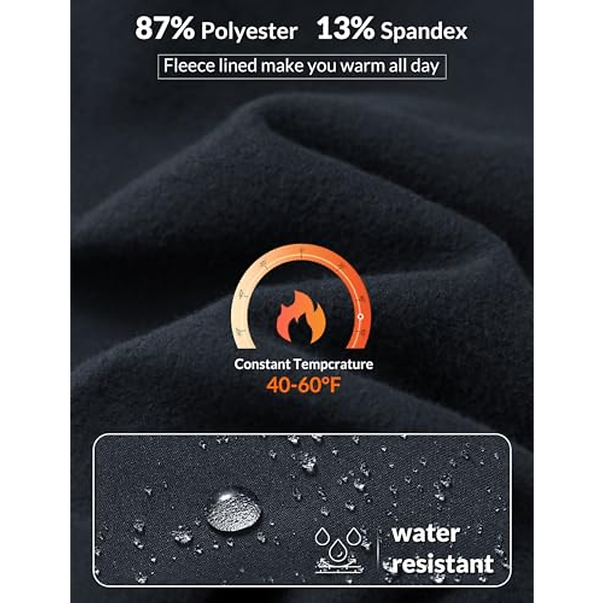 BALEAF Women's Fleece Lined Joggers Waterproof Thermal Hiking Pants Sweatpants Track Pants Winter Clothes Running Gear Gray XL