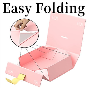 RYDDOY Black Gift Box with Ribbon,13x9x4'' Large Gift Boxes for Presents with Lids and Bow Magnetic Closure Collapsible for Groomsman Proposal Box, Wedding, Christmas, Anniversary, Birthday Gift Packging