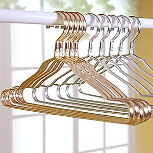 LIFKOME 5/10/15/20/30 Packs Coat Hangers 17.7 Strong Metal Wire Hangers Heavy Duty Clothes Hangers with Non Slip Grooves Standard Suit Hangers Space Saving Clothing Hanger