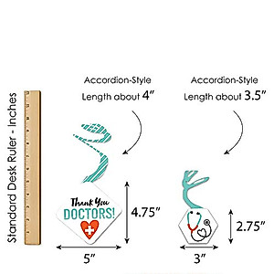 Big Dot of Happiness Thank You Doctors - Doctor Appreciation Week Hanging Decor - Party Decoration Swirls - Set of 40