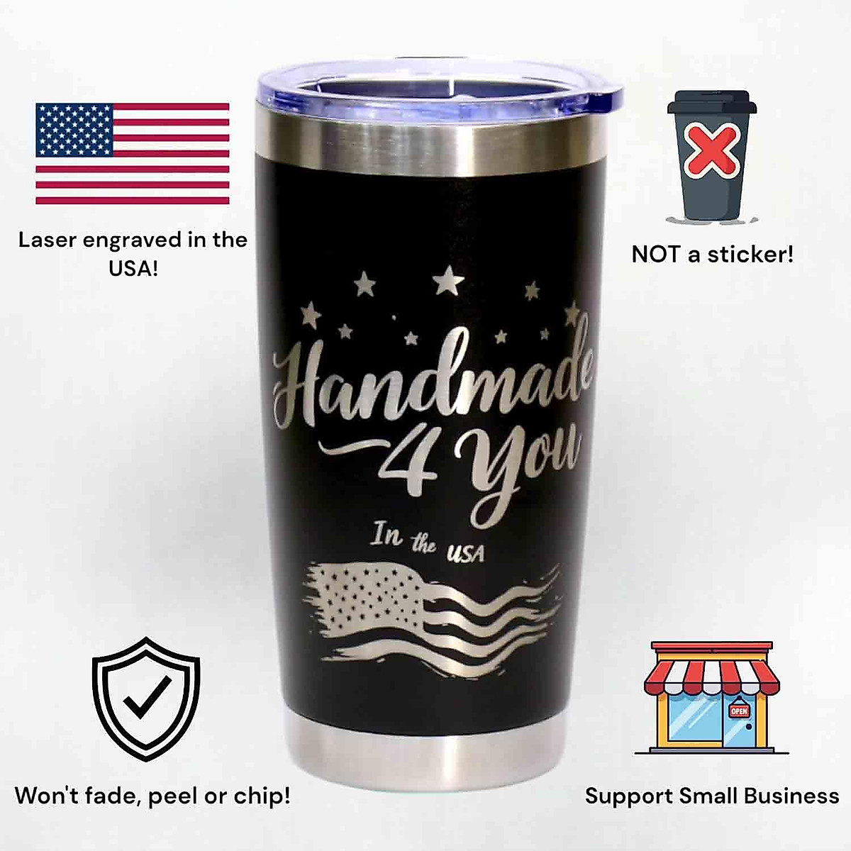 Made4You, 'Birthday Boy', Laser Engraved Stainless Steel Tumbler, 20 Oz., Birthday Theme Gift, Black Color, Gift to Celebrate Your Birthday