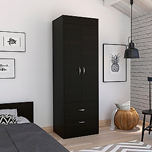 TUHOME Lisboa 2 Drawer 2 Door ARMOIRE Espresso