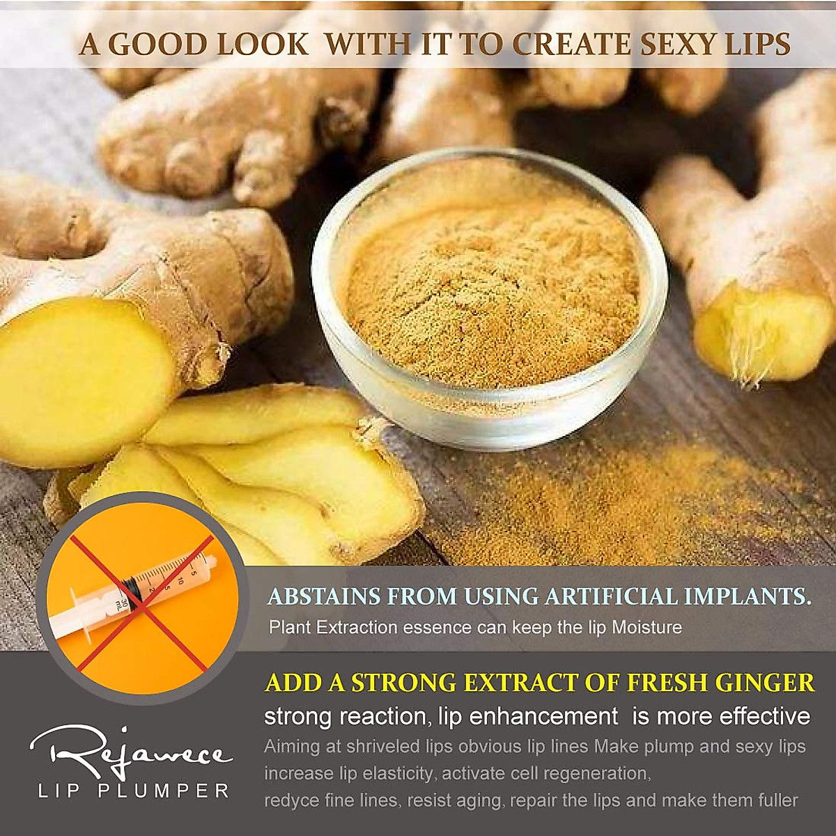 Rejawece Lip Plumper Lip Gloss Lip Plumping Balm Plumper Device Lipstick Treatment - Clear Lip Plump Gloss - Enhancer for Fuller & Hydrated Lips | Give Volume, Moisturize - Strong