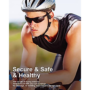 LISNLAB Bone Conduction Headphones, Open-Ear Bluetooth 5.2 Sport Headphones, Wireless Earphones with Mic, IP55 Sweatproof Headset for Running Workouts Gym Cycling Hiking （Black）