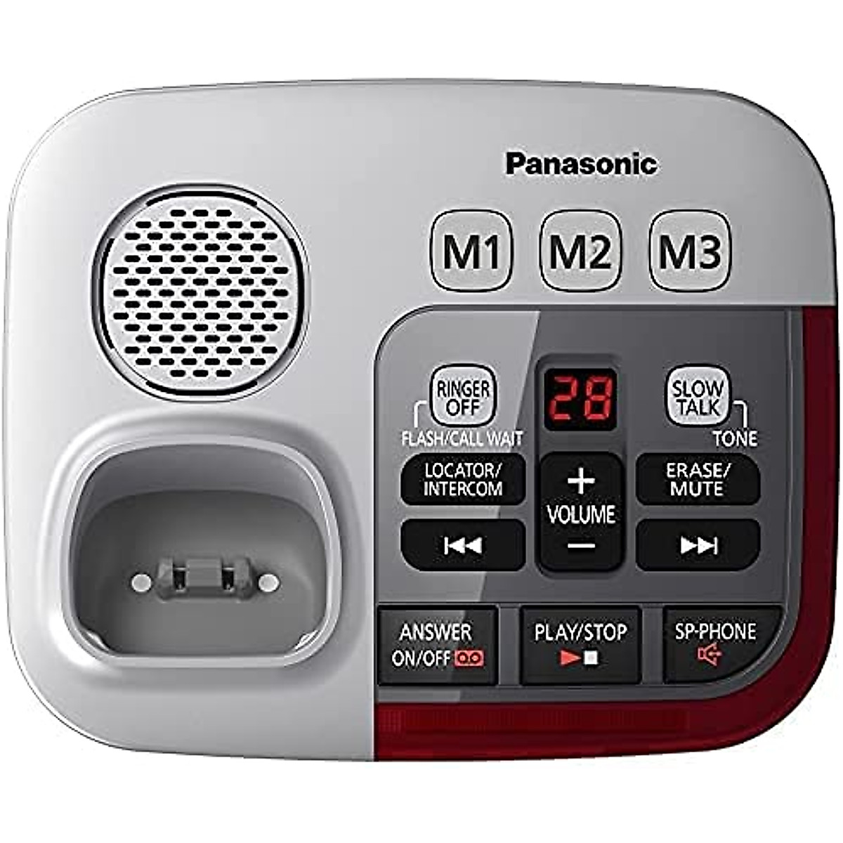 Panasonic KX-TGM450S + (1) KX-TGMA45S Volume Booster Upto 50 dB Slow Talk Control Noise Reduction Talking Caller ID Amplified Cordless Phone-2 Handset