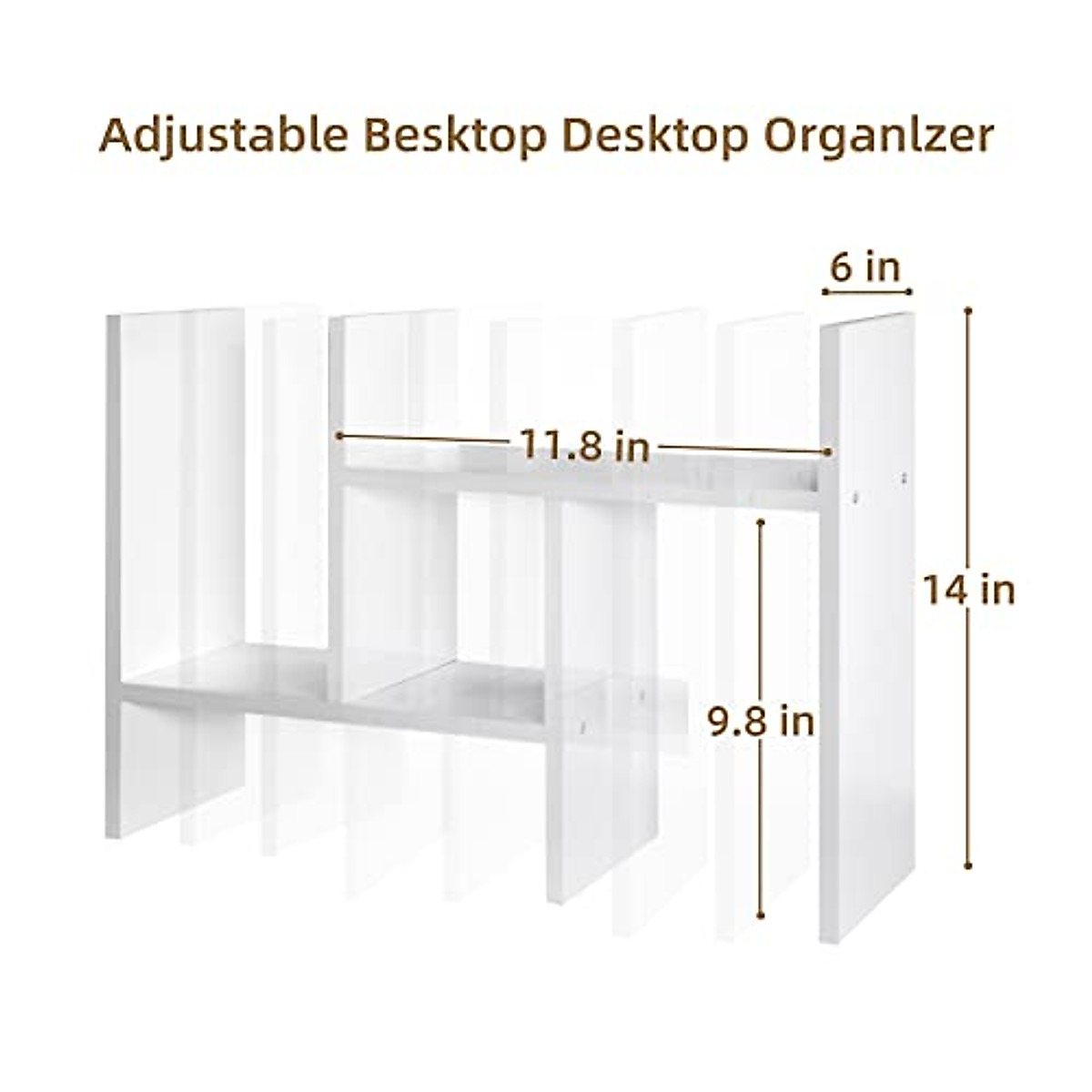 TY ARTS & CULTURE - Expandable Wood Desktop Storage Organizer Multipurpose Desk Bookshelf Display Shelf Rack Counter Top Bookcase for Office Home (Style 1, Light Purple)