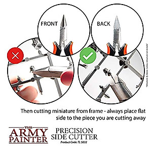 The Army Painter Stainless Steel Precision Side Cutters, Diagonal Flush Cutter with Safety Grip Handle, Nippers Wire Cutter - Flush Cutting Wire Cutters for Crafts, Metal & Plastic Resin Miniatures