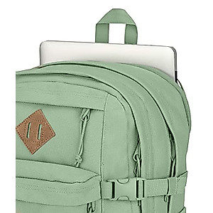 JanSport Main Campus FX Backpack - Travel, or Work Bookbag w 15-Inch Laptop Pack with Leather Trims, Loden Frost