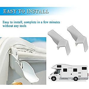 Rain Gutter Spout, RV Gutter Spouts, 𝑼𝒏𝒊𝒗𝒆𝒓𝒔𝒂𝒍 𝑺𝒊𝒛𝒆 to Protect The top of The RV in Rainy Days, Directs Rainwater Away from The Sides of Your RV, Left and Right Side, 2 Left & 2 Right）