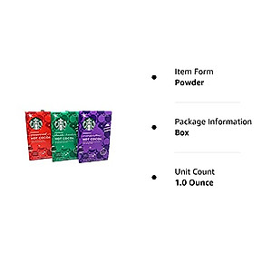 Starbucks Hot Cocoa Holiday Ornament Gift Variety Pack - 3 flavors - Marshmallow, Double Chocolate & Peppermint