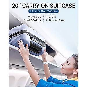 BAGSMART Carry On Luggage, PC Hardside Suitcase Airline Approved, 20 Inch Carryon Luggage with Spinner Wheels, Travel Luggage Hard Shell Lightweight Rolling Suitcases for Men Women (Purple)