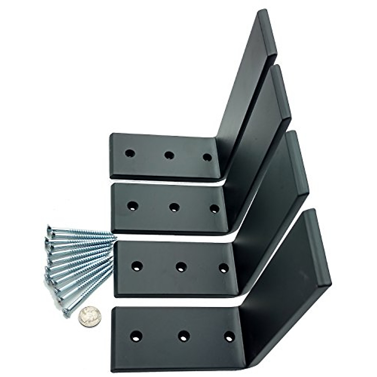 Heavy Duty Black Steel 6" x 8" Countertop Support Brackets