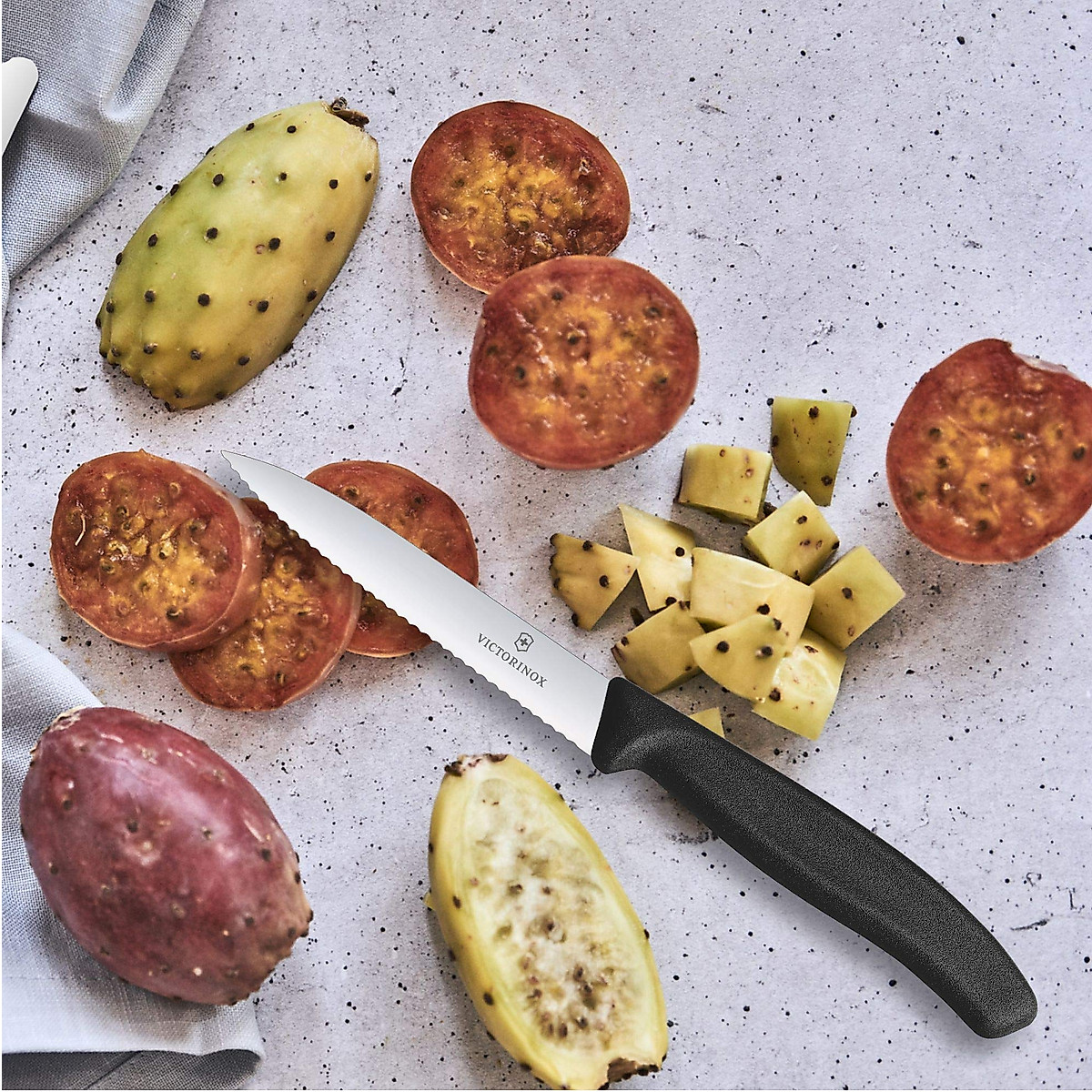 Victorinox VIC-6.7733 Swiss Classic Paring 4" Serrated Spear Point Blade 5/8" Width at Handle Black