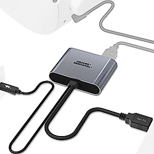 Orzero Smart Charging Adapter for Quest 3 Quest 2 - Unlock Unlimited Gaming Power with USB 3.0 Type A/C Link Cable, Quick Continuously Charging and No-Latency PCVR Gaming