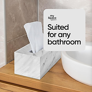 Tissue Box Cover Rectangle - Tissue Box Holder Rectangular - Compatible with Kleenex - Acrylic Marble Bathroom Accessories Decor