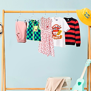 Quality Clear Kids Pants Hangers with Clips 20 Pack | Heavy Duty Skirt Hangers with Swivel Hook and Notches | Space Saving Kids Clip Hangers for Pants | 13.7 Inch (20, Clear)