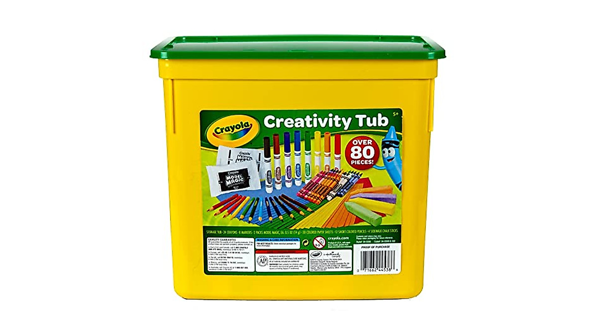 Crayola Creativity Tub - 80+ Art Supplies for Kids Ages 5+