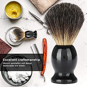 Men's Shaving Brush, Pure Badger Shaving Brush,Black Handle,Men's Professional Hair Salon Tool,Give You Easier Shaving