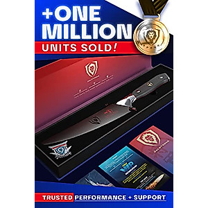 Dalstrong Fillet Knife - 6 inch - Shogun Series ELITE - Damascus - AUS-10V Japanese Super Steel - Boning Knife - Meat Cutting, Carving, Bone, Trimming, Deboning - Black G10 Handle - Sheath Included