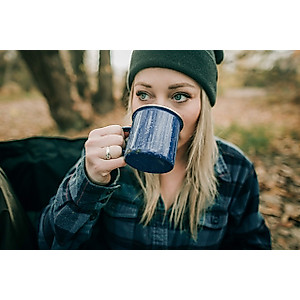 Stansport Deluxe 24-Piece Enamel Tableware Set - Blue (11220)