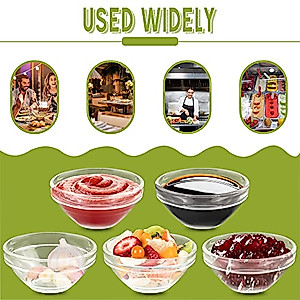 Vmiapxo 10 Pack 3" Clear Glass Bowls, 2.5oz Stackable Small Prep Bowls Portion Dishes Serving Bowl for Dessert Snack Spice Sauce Tasting