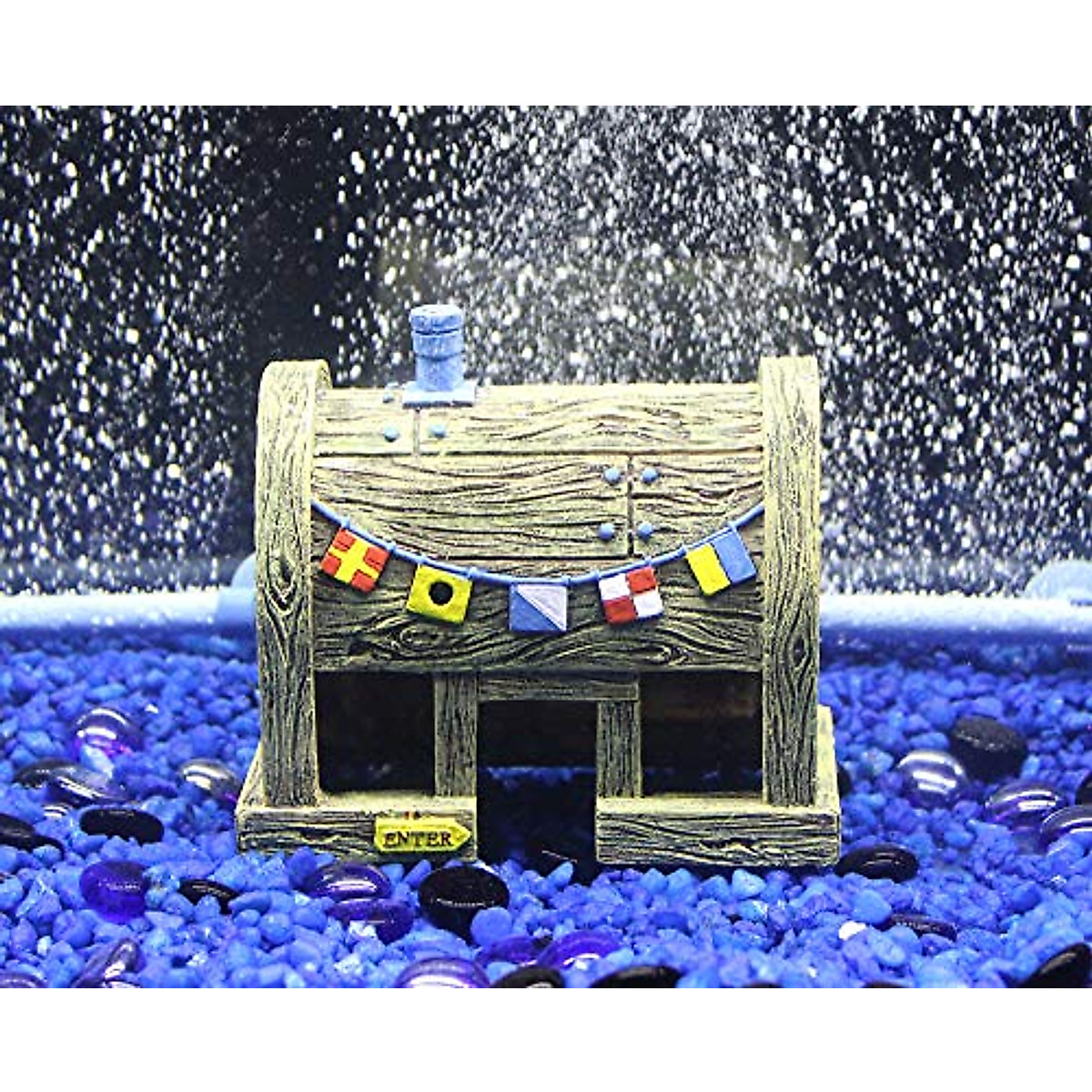 Penn-Plax Spongebob Squarepants Officially Licensed Aquarium Ornament – The Krusty Krab – Large