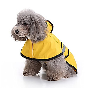 HonpraD Compression Vest for Dogs and Small Large Hooded Raincoat Medium Reflective Dog Raincoat Pet Pet Clothes (Yellow, XXL)