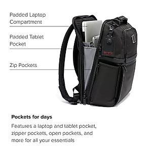 TUMI Alpha 3 Slim Solutions Laptop Brief Backpack - Hands-Free Comfort for Commuters - 15-Inch Computer Backpack for Men and Women - Black
