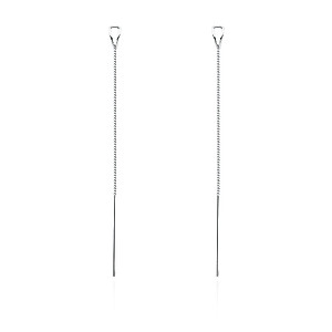 SLUYNZ 925 Sterling Silver Chain Threader Earrings Dangle for Women Teen Girls Long Dangle Earrings Line Earrings Tassel (A-Silver)