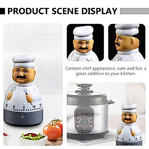 Hemoton Cook Timer Wind Kids Alarm Kitchen Countdown Timer Countdown Baking Timer Clock Timer Decorative Chef Timer Mechanical Rotating Alarm Timers Plastic Oven White Student Reminder