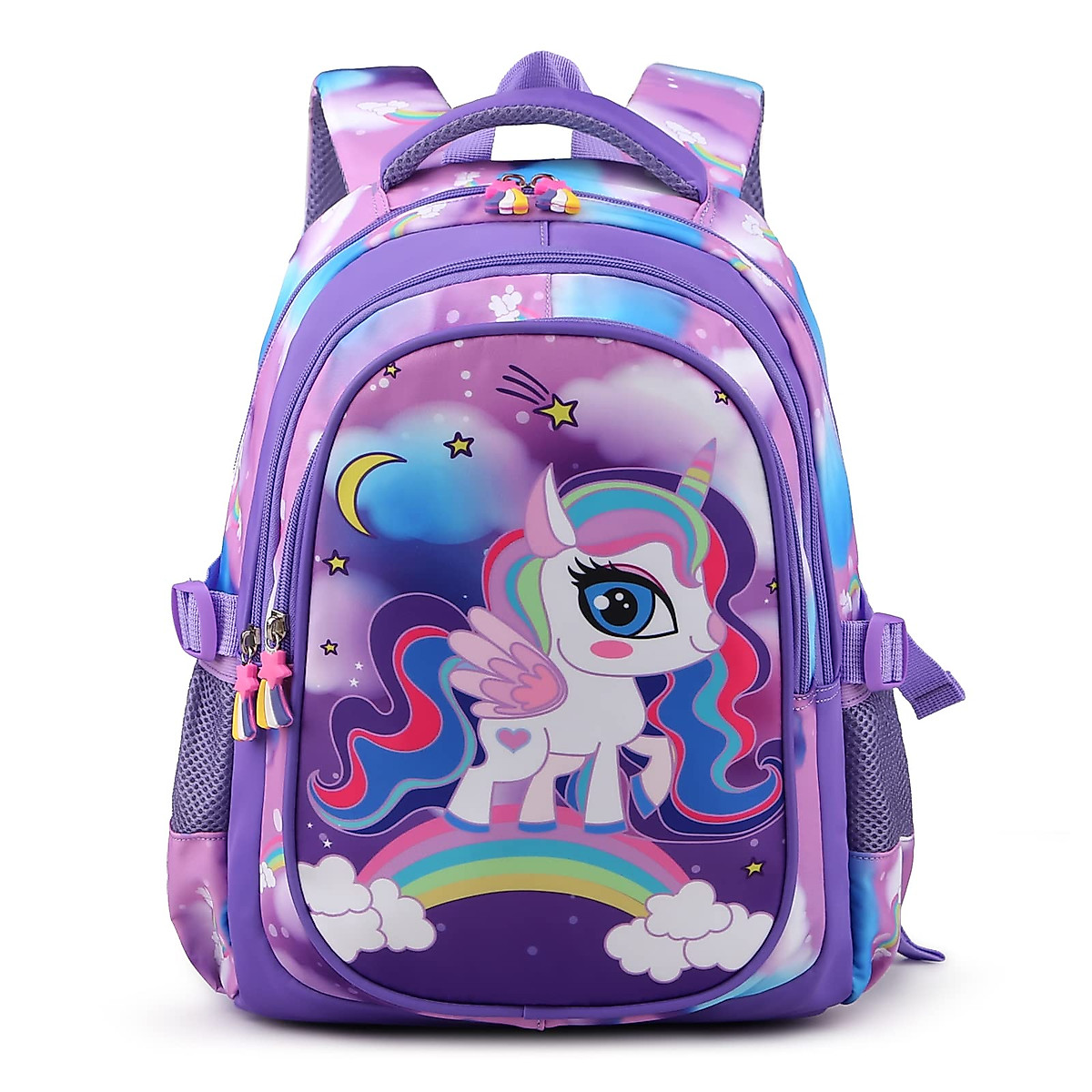 Wisiley Kids Backpack 16 in Multifunctional Large Capacity Unicorn School Backpack for Girls Cute Lightweight Toddler Schoolbag with Bottle Side Pockets Preschool Girls Elementary Leisure Schoolbag