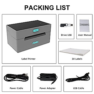 Forc Thermal Label Printer for Shipping Packages, Shipping Label Printer for Small Business, 4x6 Thermal Printer for Shipping Labels from Shipstation, Ebay, UPS, Amazon