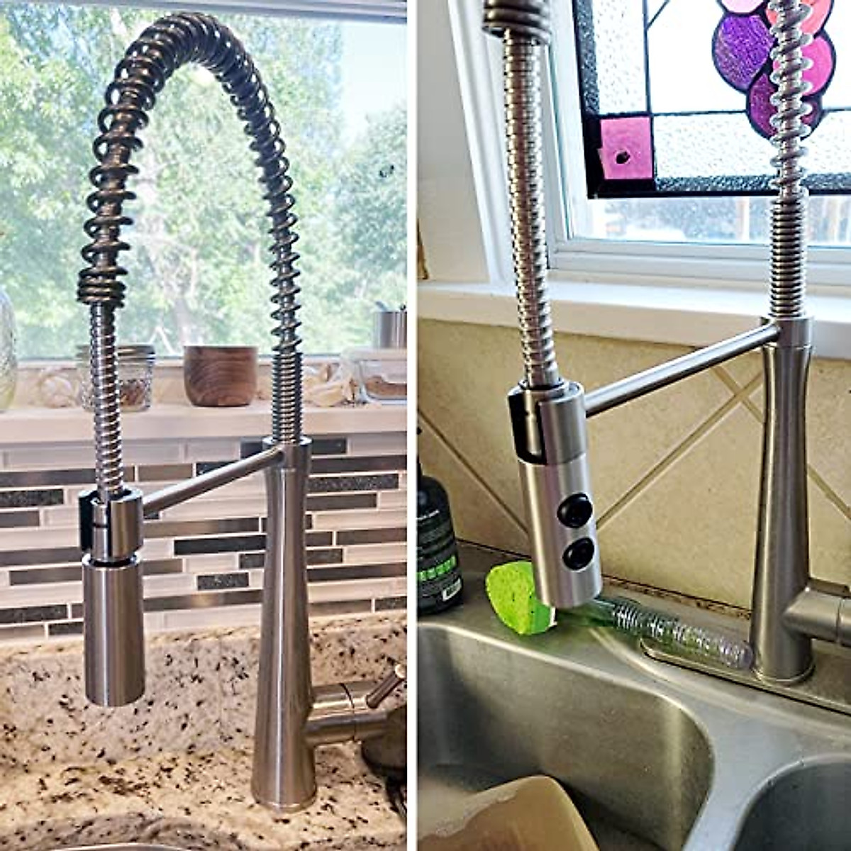 Kitchen Sink Faucet Sprayer Head Attachment, 2 Functions Pull Out Spray Head for Kitchen Faucet, Pull Down Faucet Head Replacement, Kitchen Tap Sprayer, Sink Sprayer Head Nozzle, G1/2 Male Connector