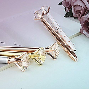 7pcs Diamond Ballpoint Pens with BONUS 7pcs Ballpoint Pen Refills and Black Velvet Bags, Big Crystal Diamond Pen, Beatiful Bling Metal Ballpoint Pen for Women,Co-workers,Kids,Girls.