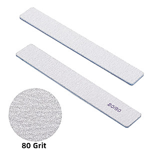25 Count 80 Grit Rectangle Nail Files for Acrylic Nails, Reusable Buffering Files Double Sided Emery Boards for Nails