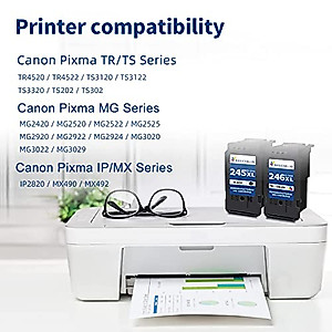 Relcolor 245XL 246XL Ink Cartridge Black Color Combo Fit for MX490 MX492 MG2522 TS3100 TS3122 TS3300 TS3322 TS3320 TR4500 TR4520 TR4522 MG2500 Printer Canon PG 245 CL 246 XL Higher Yield