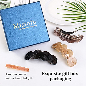 Mistofu Large Hair Barrettes for Women Beautiful Lines Simple Retro Classic Snap French Hair Clips Fashion Hair Accessories for Women Thick Hair 3 Pcs