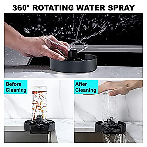 Upgraded Glass Rinser for Kitchen Sinks Matte Black, Glass Washer Cup Washer Cleaner for Home，Kitchen Sink Accessories, Bar Glass Rinser